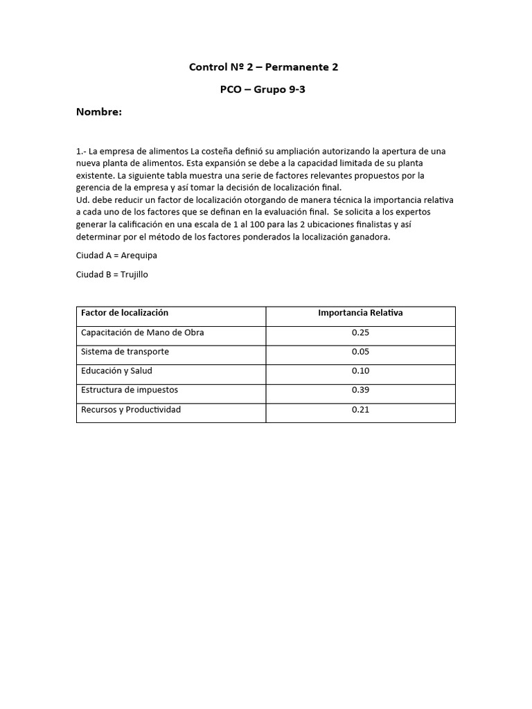 Control #2 P2 - PCO Grupo 9-3 Solución | PDF