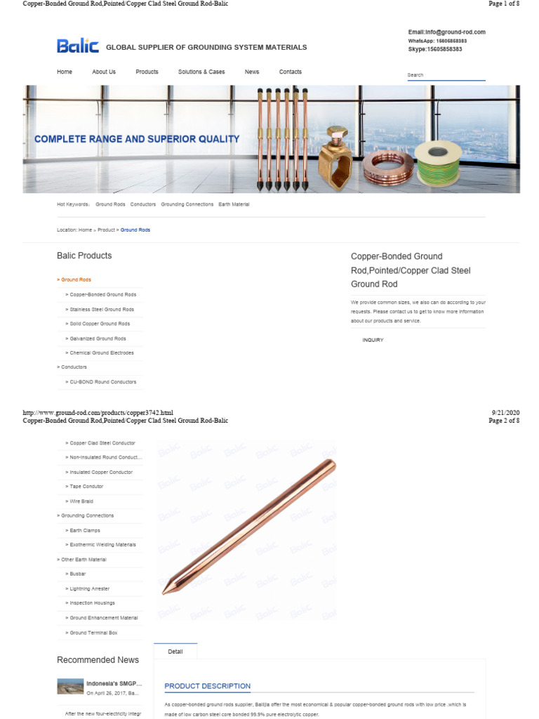 copper clad steel rod brochure | PDF | Electrical Conductor | Copper