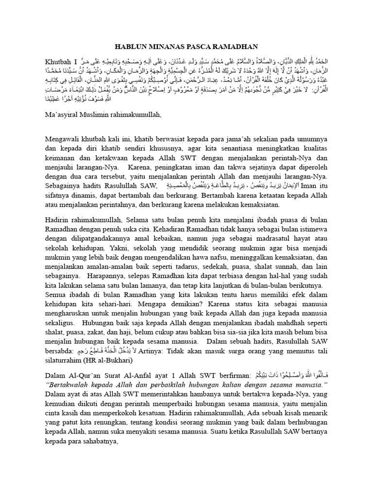 Meningkatkan Iman Pasca Ramadhan | PDF