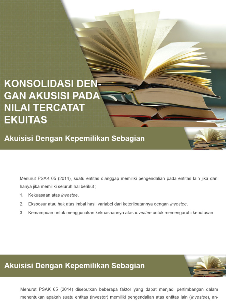 PERT 3konsolidasi Dengan Akuisisi Pada Nil PPT 3 | PDF