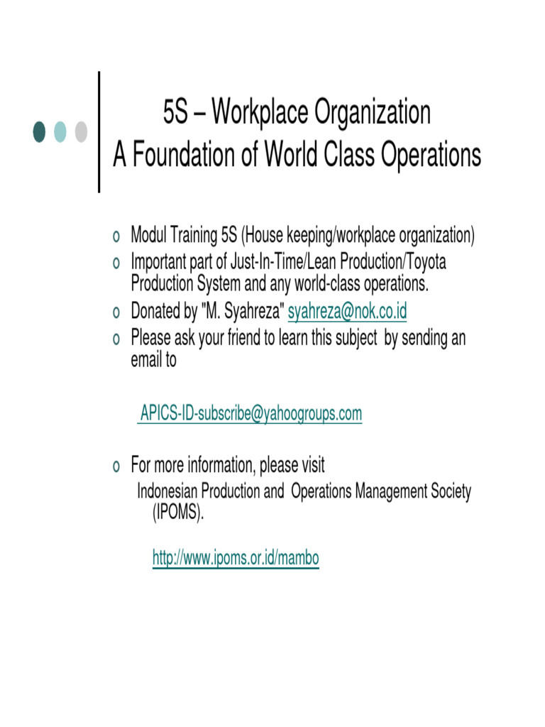 5S - Workplace Organization | PDF