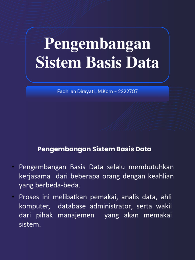 Pert 15-Pengembangan Sistem Basis Data | PDF