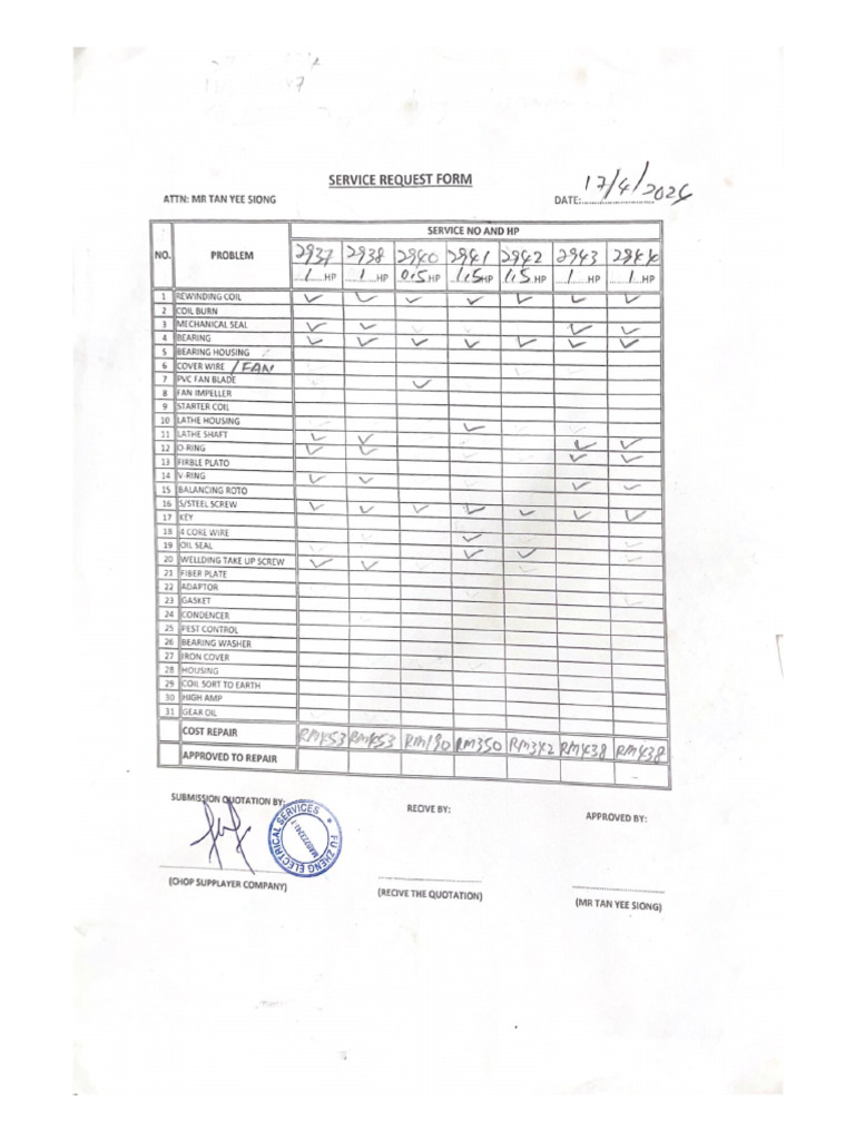 LTK Service Form | PDF