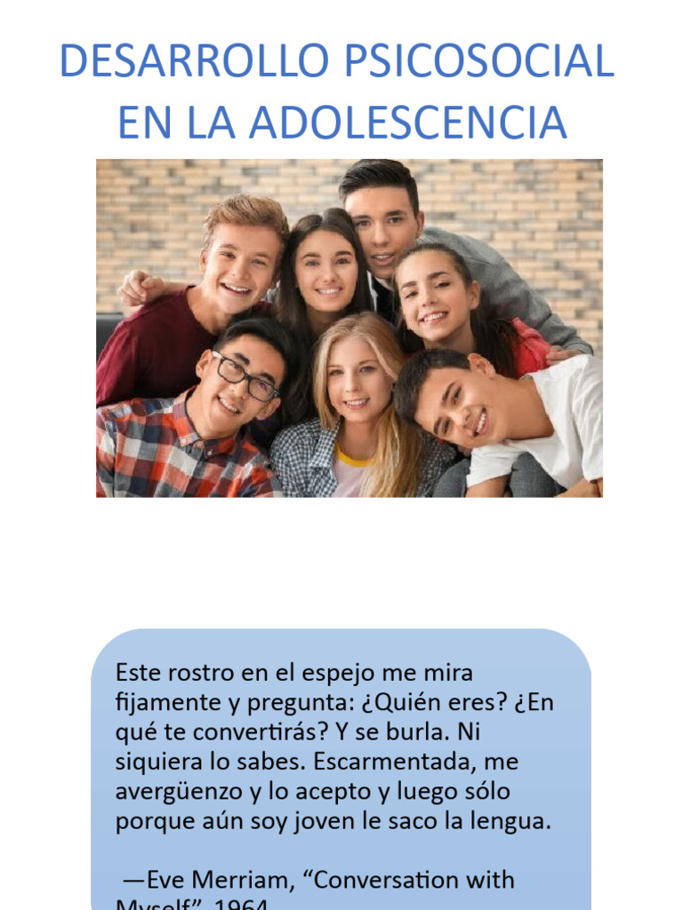 Desarrollo Psicosocial en La Adolescencia | PDF | Adultos | Adolescencia