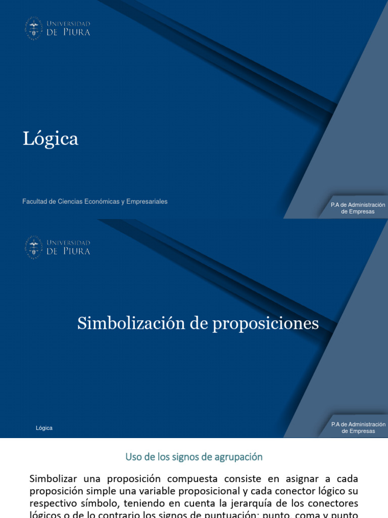 Simbolización de Proposiciones | PDF | Lógica | Sintaxis (Lógica)