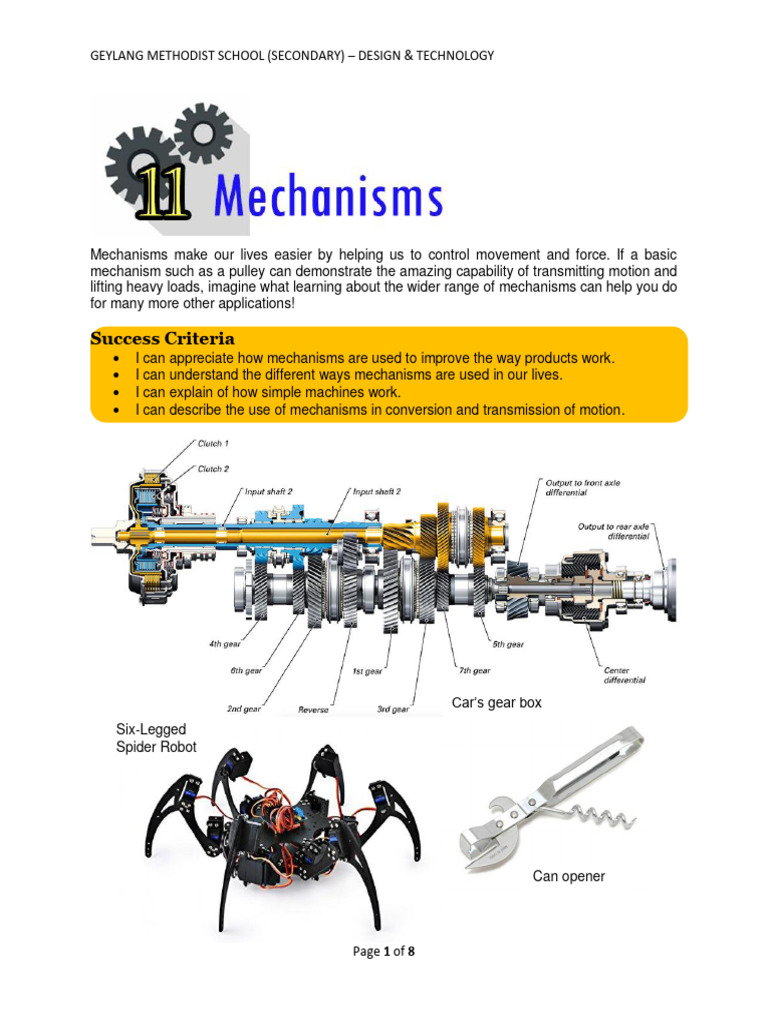11 Mechanisms | PDF | Machines | Gear
