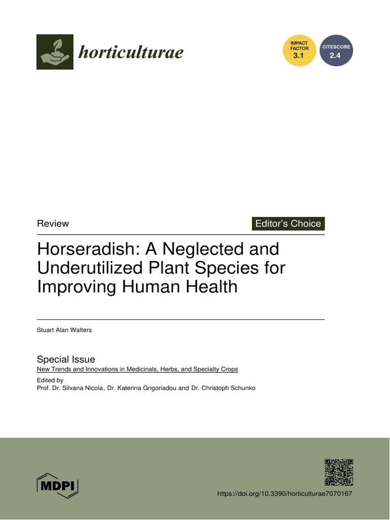 Horticulturae 07 00167 With Cover | PDF | Ecosystem | Mustard (Condiment)