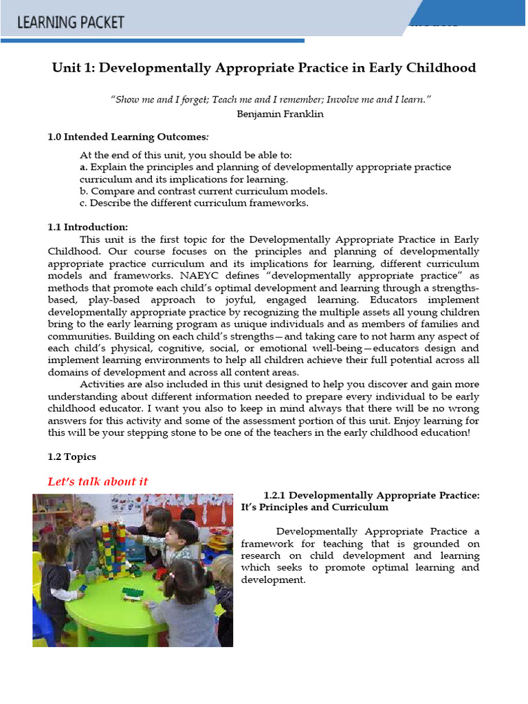 LP 1 ECED 20.students | Download Free PDF | Curriculum | Learning