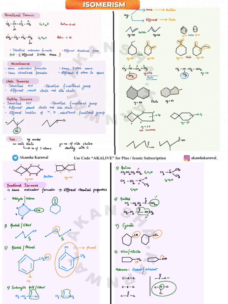 Isomers Super Notes by AKansha Karnwal | PDF | Ketone | Organic Compounds