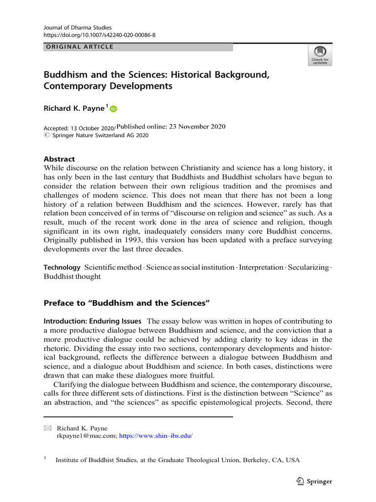 Buddhism and the Sciences | PDF | Science | Buddhist Philosophy