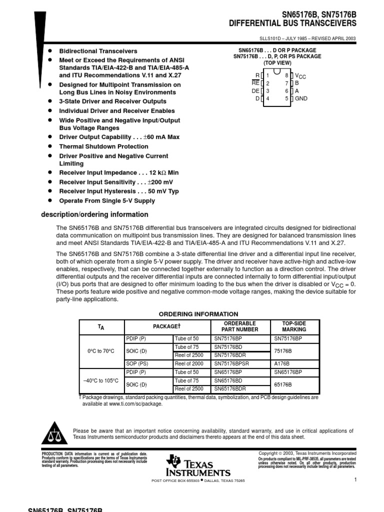 SN75176 | Electronics | Electronic Engineering