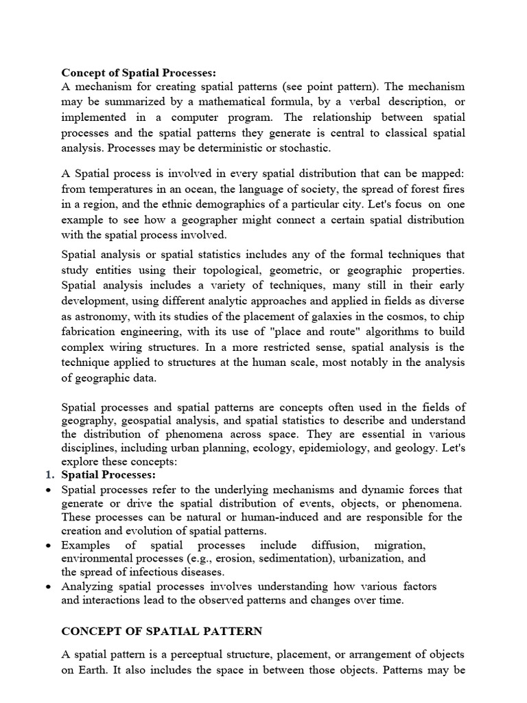 Spatial Processes and Spatial Patterns | Download Free PDF | Spatial Analysis | Geographic ...