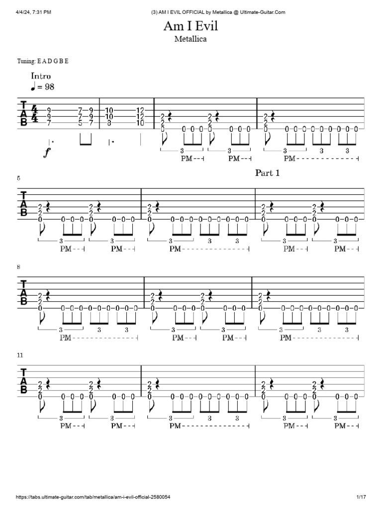 AM I EVIL OFFICIAL by Metallica @ | PDF | Sports & Recreation | Travel
