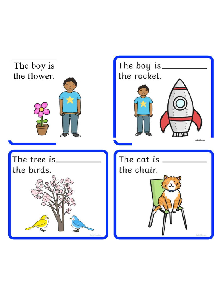 Preposition Picture Description Cards | PDF