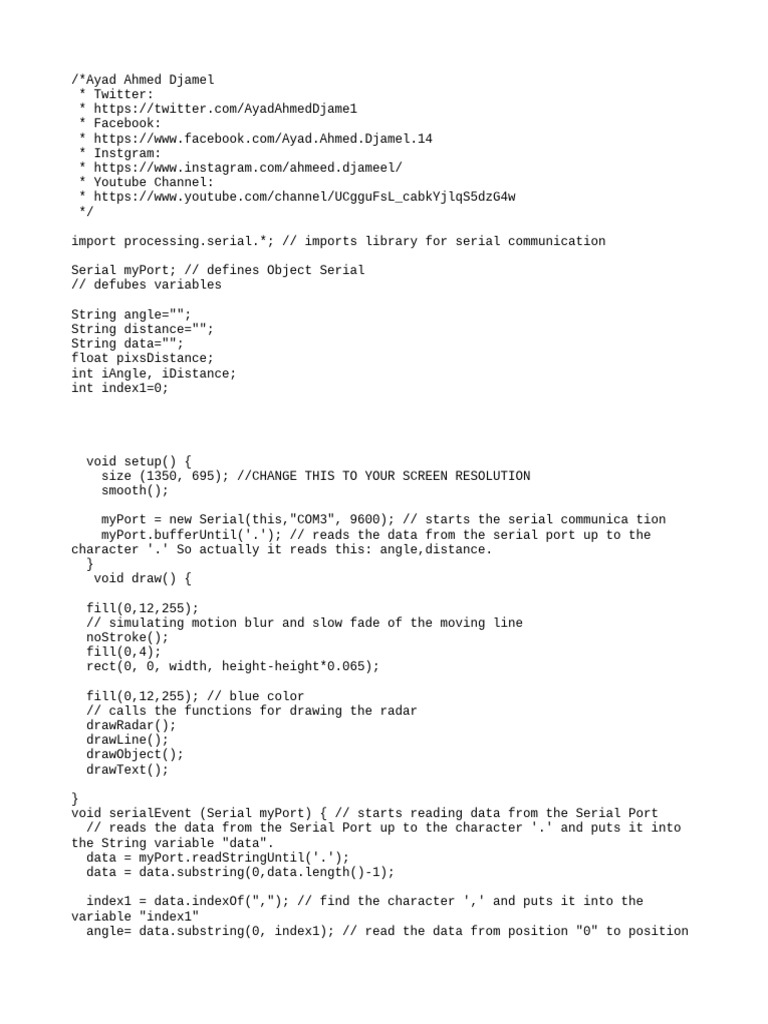 Processing Code Radar | PDF | Integer (Computer Science) | String ... Processing Code Radar | PDF | Integer (Computer Science) | String ...