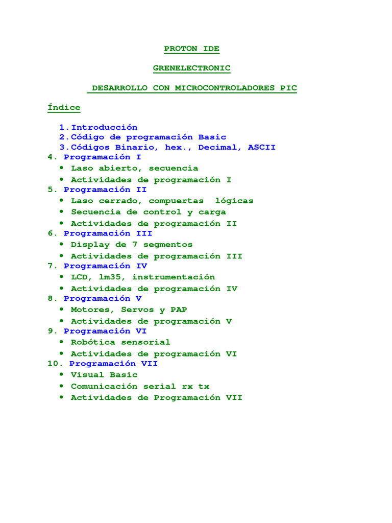 PROTON - IDE Guia de Instrucciones | PDF | Microcontrolador | Arranque