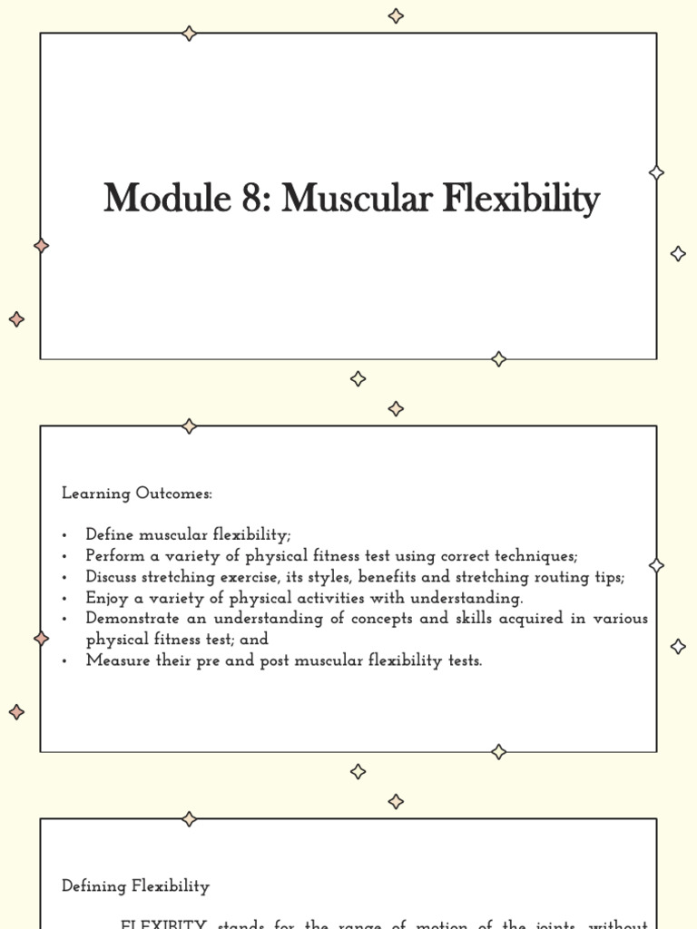 MODULE 8 Muscular Flexibility | PDF | Flexibility (Anatomy) | Balance ...
