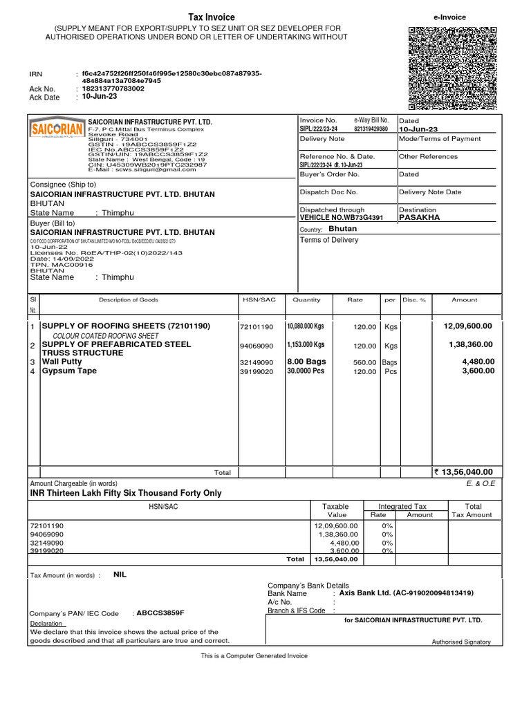 Storage Fee Invoice for Export Goods | PDF | Taxes | Government Finances