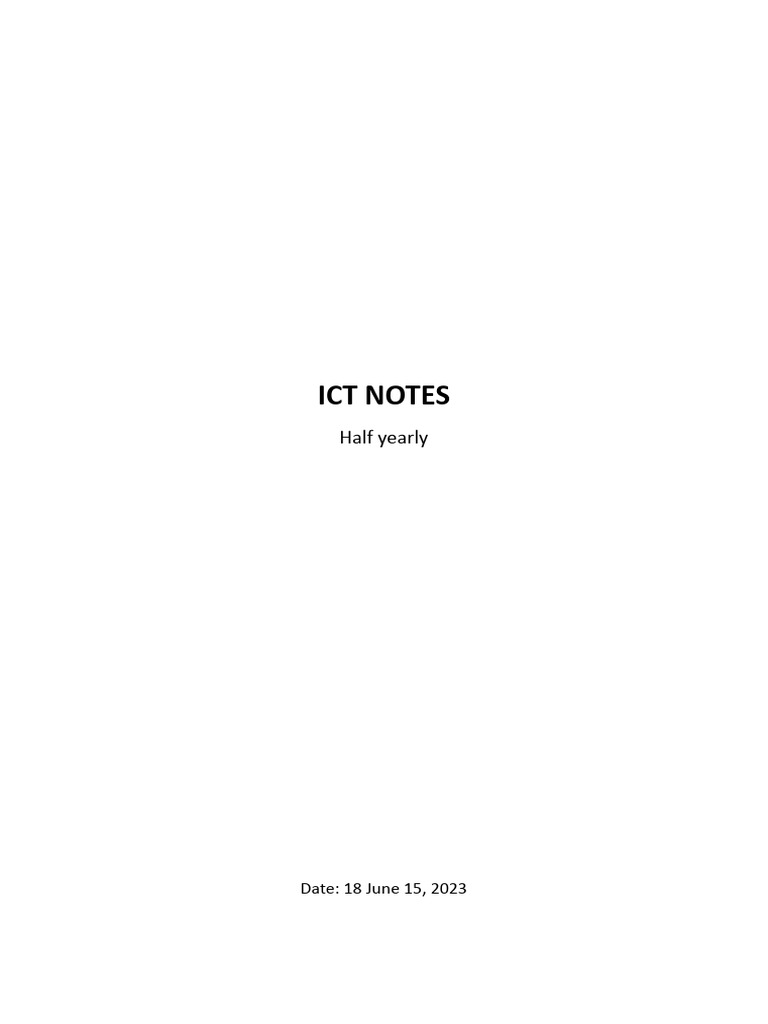 ICT notes | PDF | Computer Data Storage | Operating System ICT notes | PDF | Computer Data Storage | Operating System