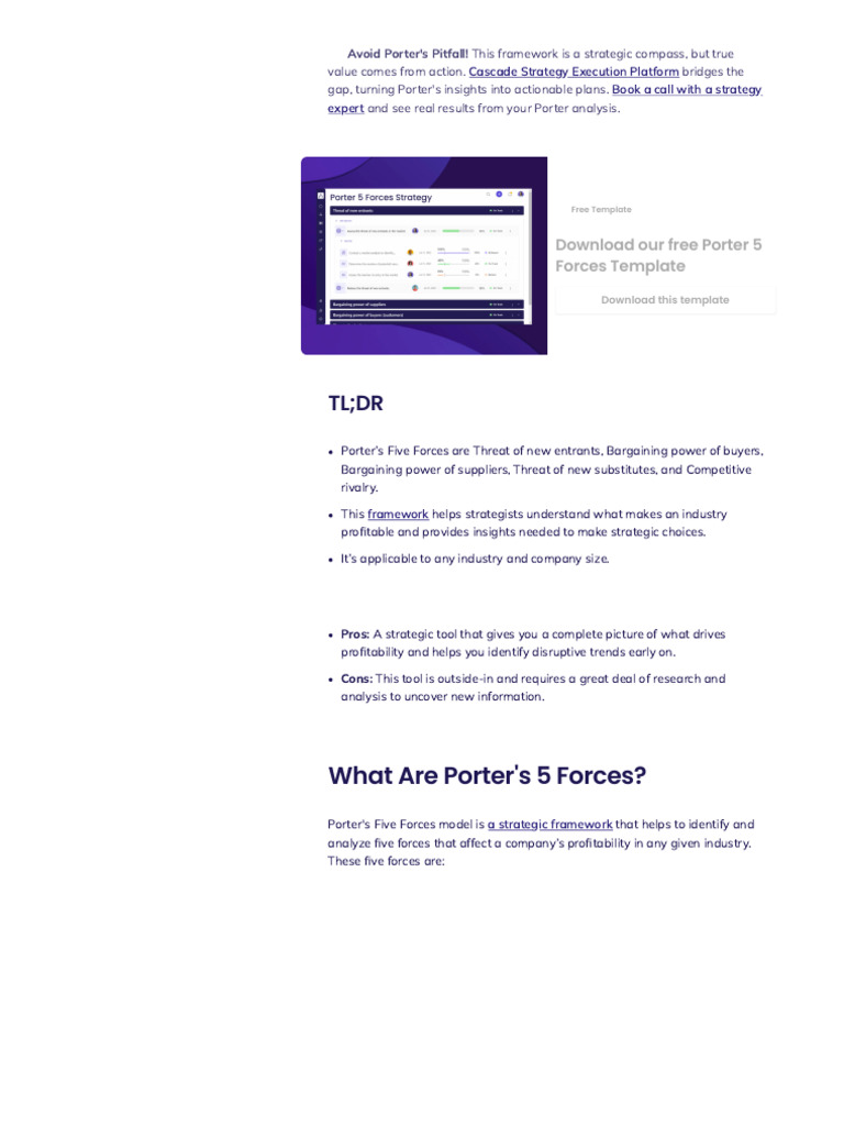 Porter's Five Forces (2024) - The Definitive Overview (+ Examples) | PDF | Strategic Management ...