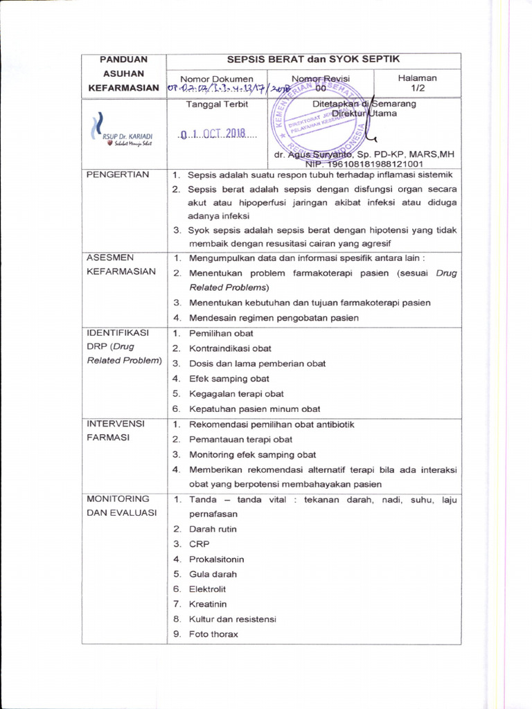 PPK Sepsis RSDK | PDF