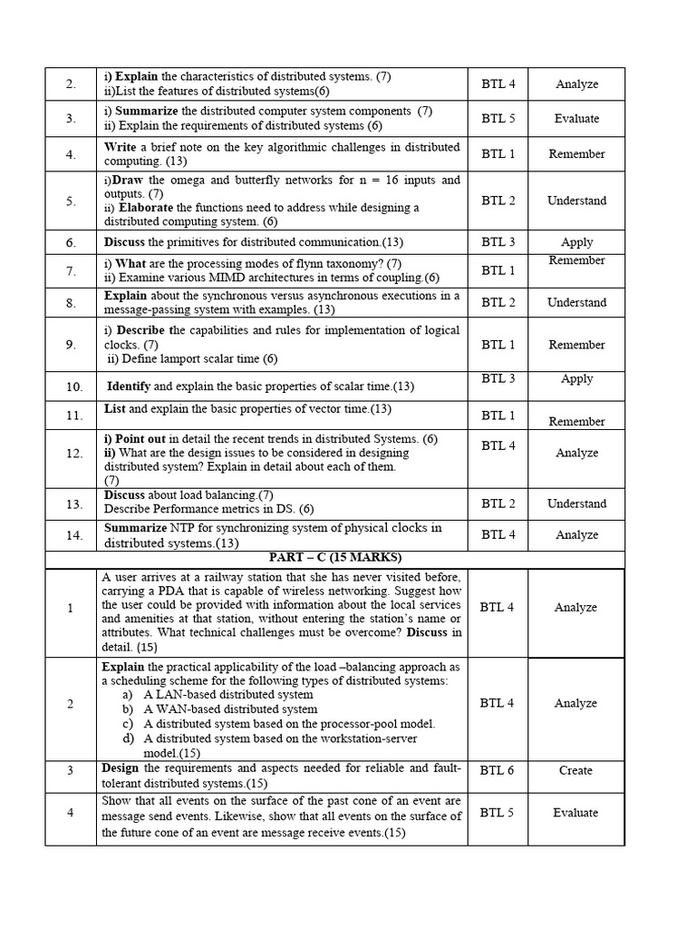 Distributed System QUESTION BANK | PDF | Distributed Computing | Peer To Peer