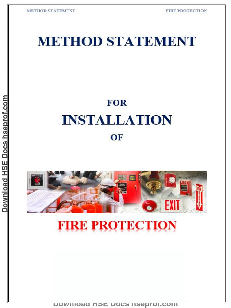 Method Statement For Fire Prevention System | PDF | Pipe (Fluid Conveyance) | Fire Sprinkler System