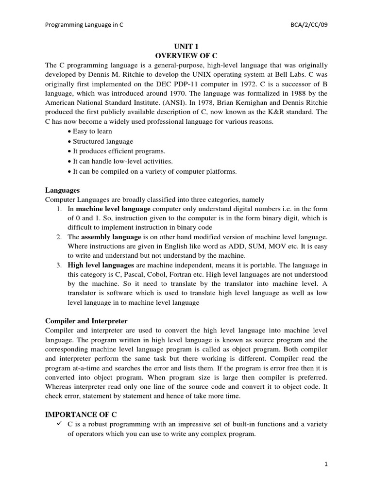 Unit 1 Pdf Data Type Computer Programming