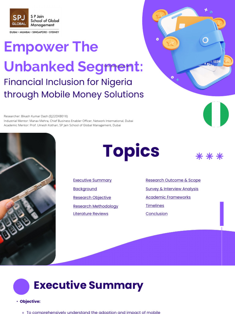 Mobile Money Solutions for Nigeria's Unbanked | PDF | Financial ...