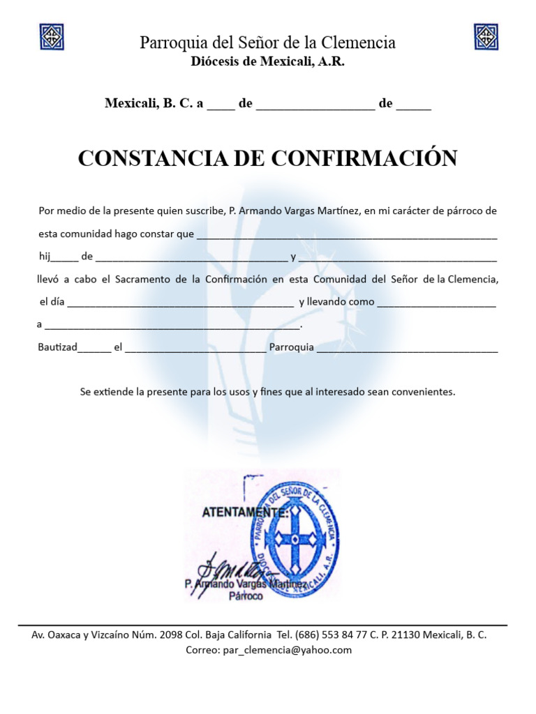 Certificado Confirmacion | PDF | Religión y espiritualidad