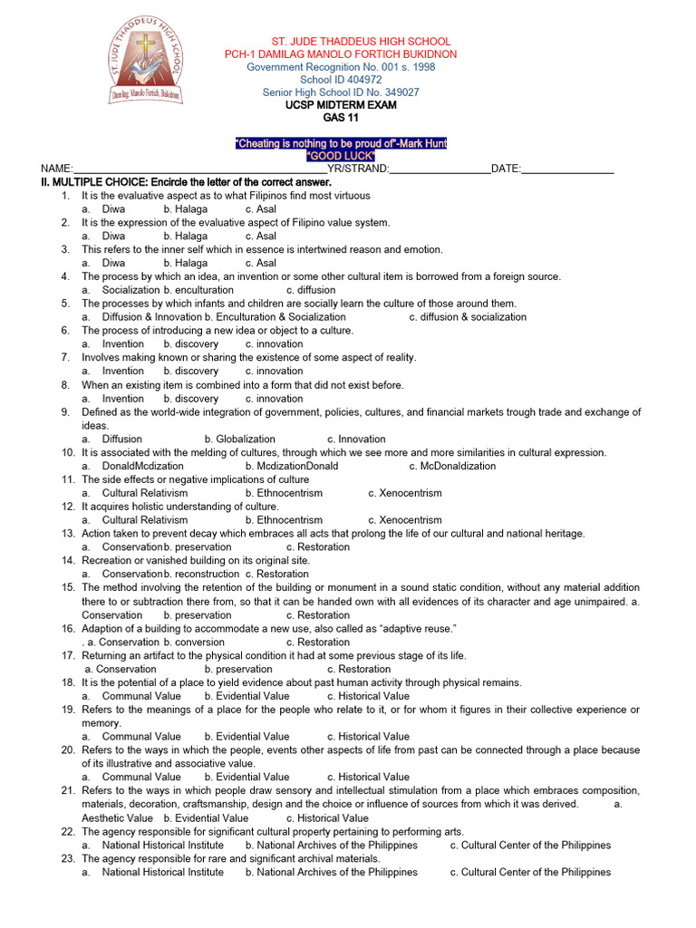Ucsp Midterm Gas-11 | Download Free PDF | Society | Liberal Arts Education