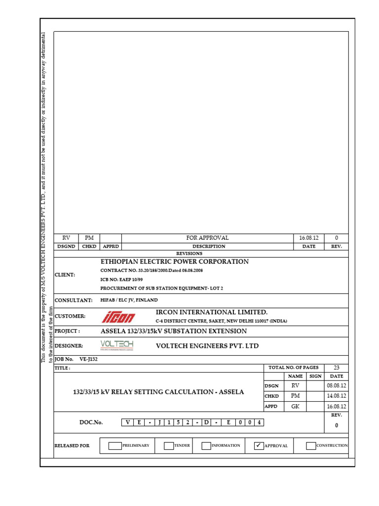 Assela Substation Relay Settings | PDF | Transformer | Electrical ...