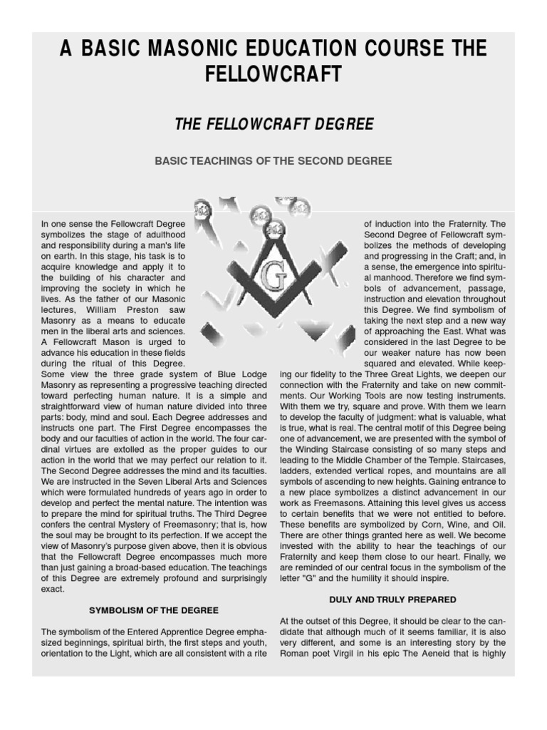 A Basic Masonic Educational Course - The Fellow Craft | PDF