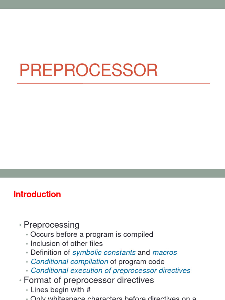 7-Preprocessors-14-03-2022 (14-Mar-2022) Material - I - 14-03-2022 - Preprocessors | PDF ...
