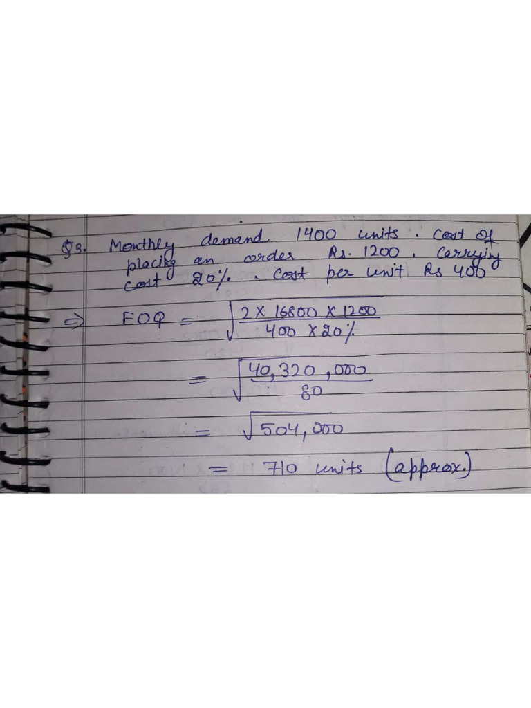 Eoq Practical Questions | PDF