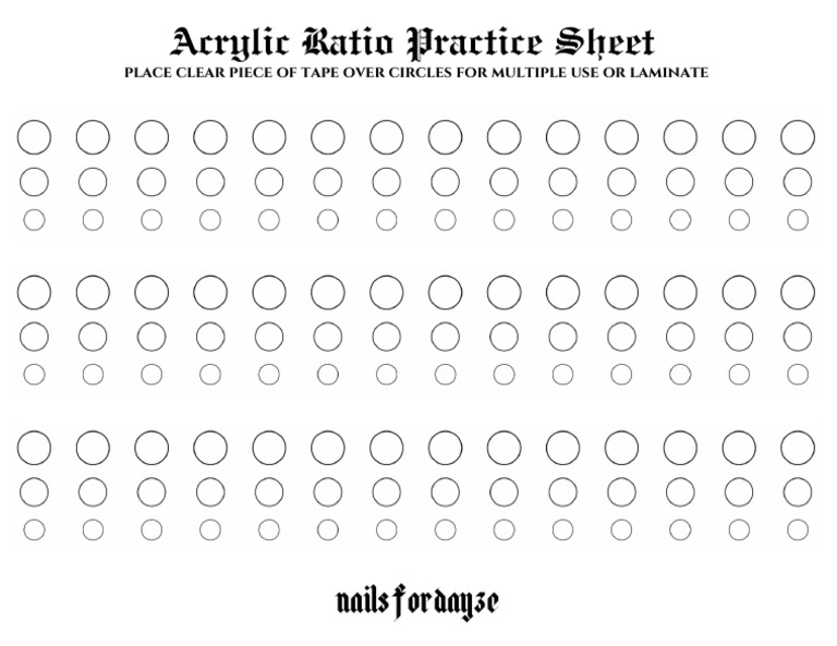 Acrylic Ratio Practice Sheet Guide | PDF | Technology & Engineering