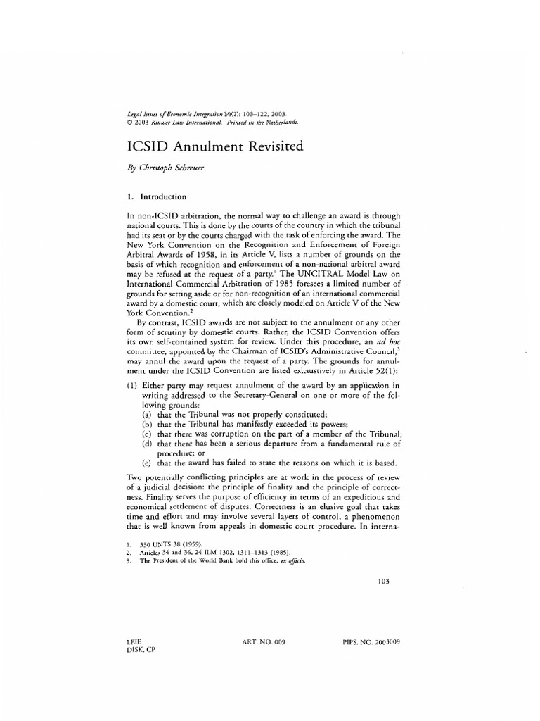 ICSID Annulment Revisited | PDF