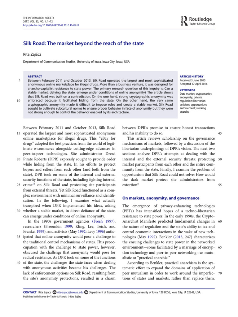 Silk Road - The Market Beyond The Reach of The State | PDF | Computer ...
