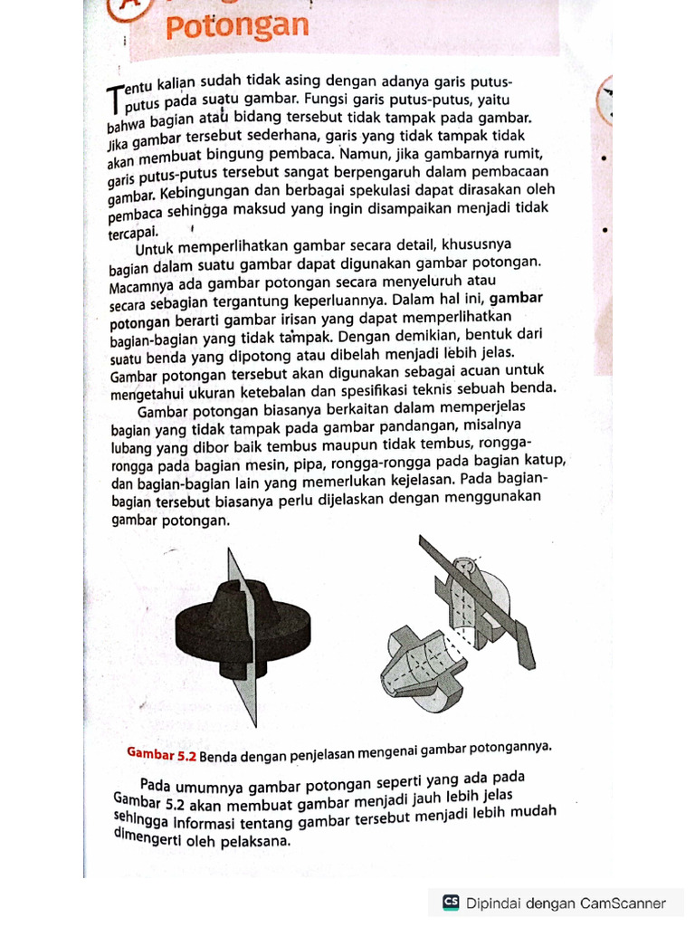 A. Pengertian Gambar Potongan | PDF
