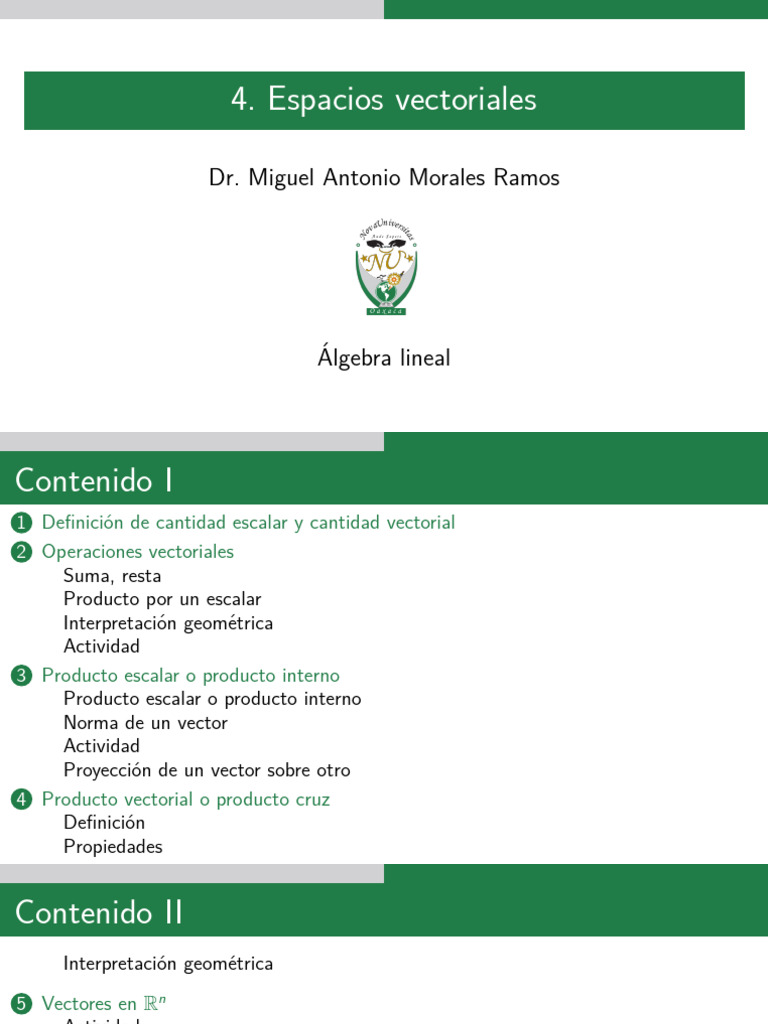 3_-espacios_vectoriales | PDF | Espacio vectorial | Base (álgebra lineal)