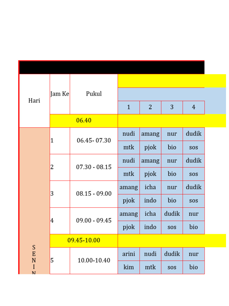 17 April - Jadwal Semester Genap - 2023-2024 | PDF
