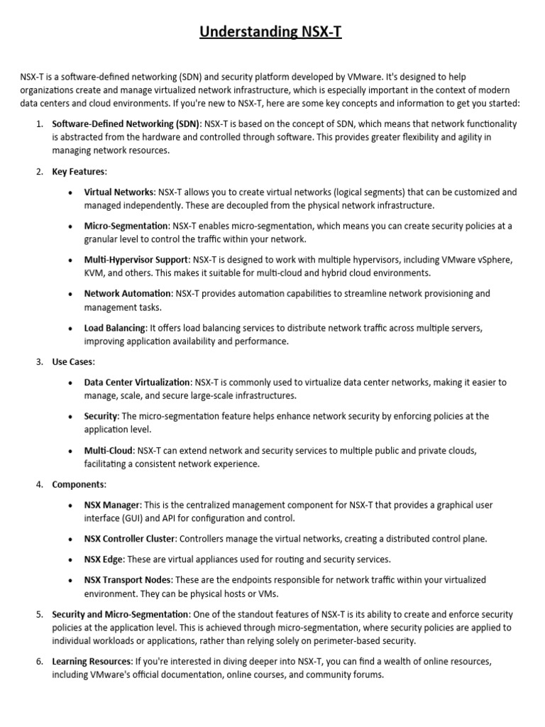 Understanding NSX-T | PDF | Computer Network | Load Balancing (Computing)
