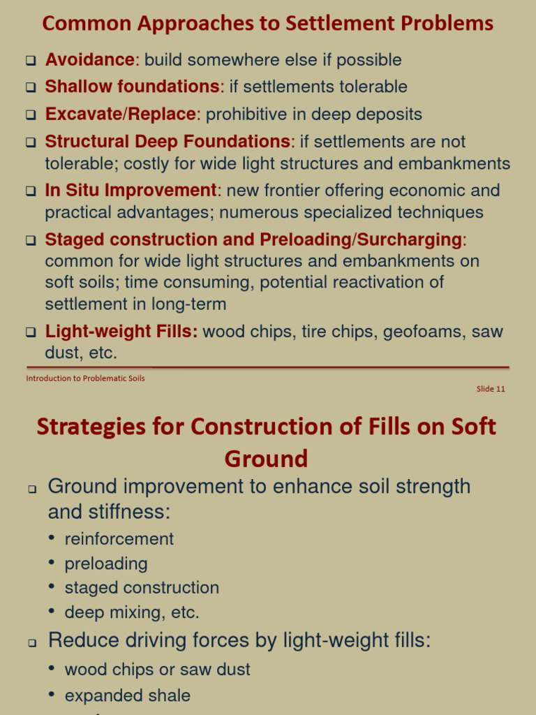Settlement Solutions for Problematic Soils | PDF | Science & Mathematics