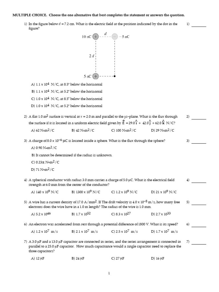 Review 3 | PDF | Capacitance | Magnetic Field