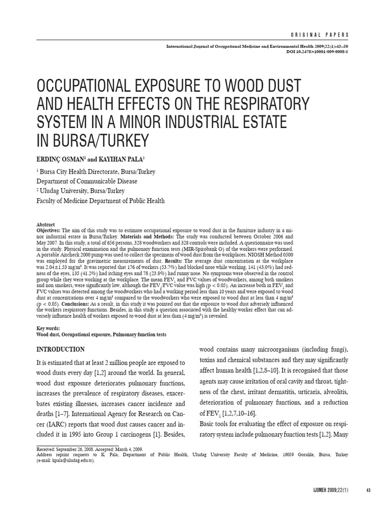 Occupational_Exposure_to_Wood_Dust_and_H | PDF | Occupational Safety ...