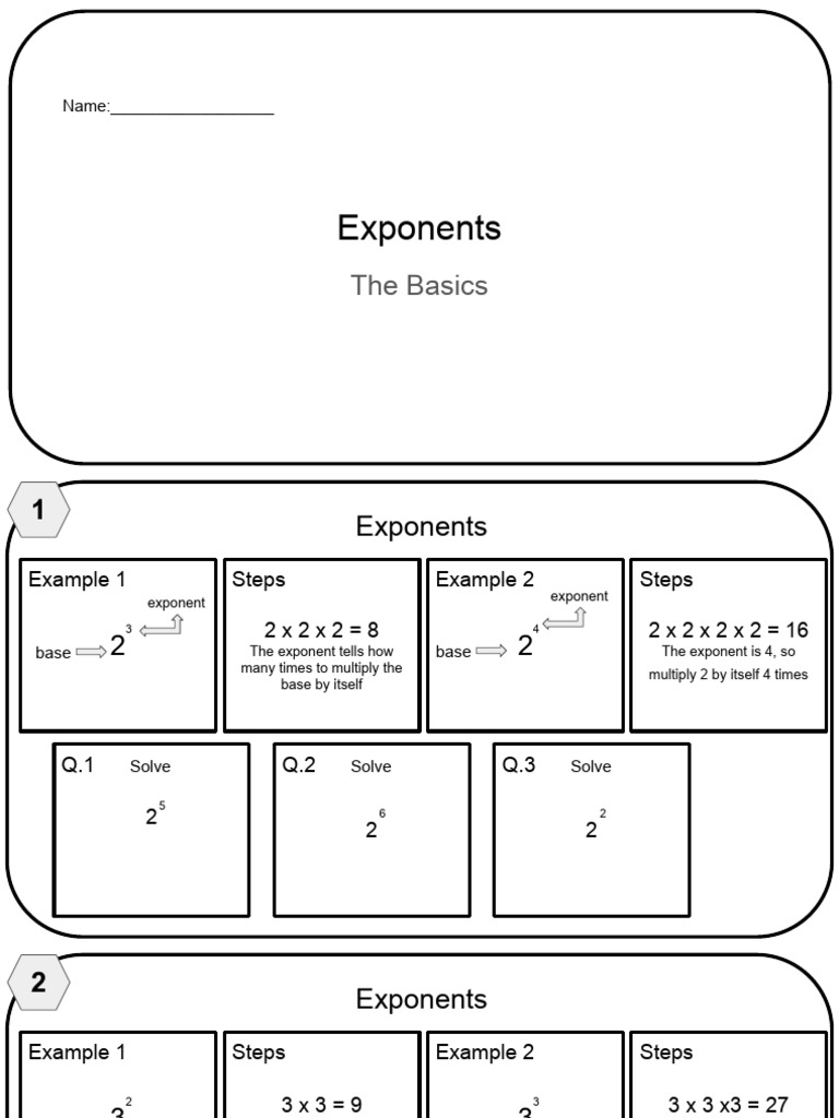 Exponents: The Basics | PDF | Exponentiation | Cognition