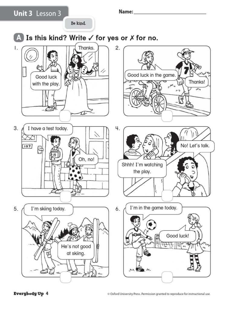 Everybody Up1 Unit 3 Lesson 3 | PDF