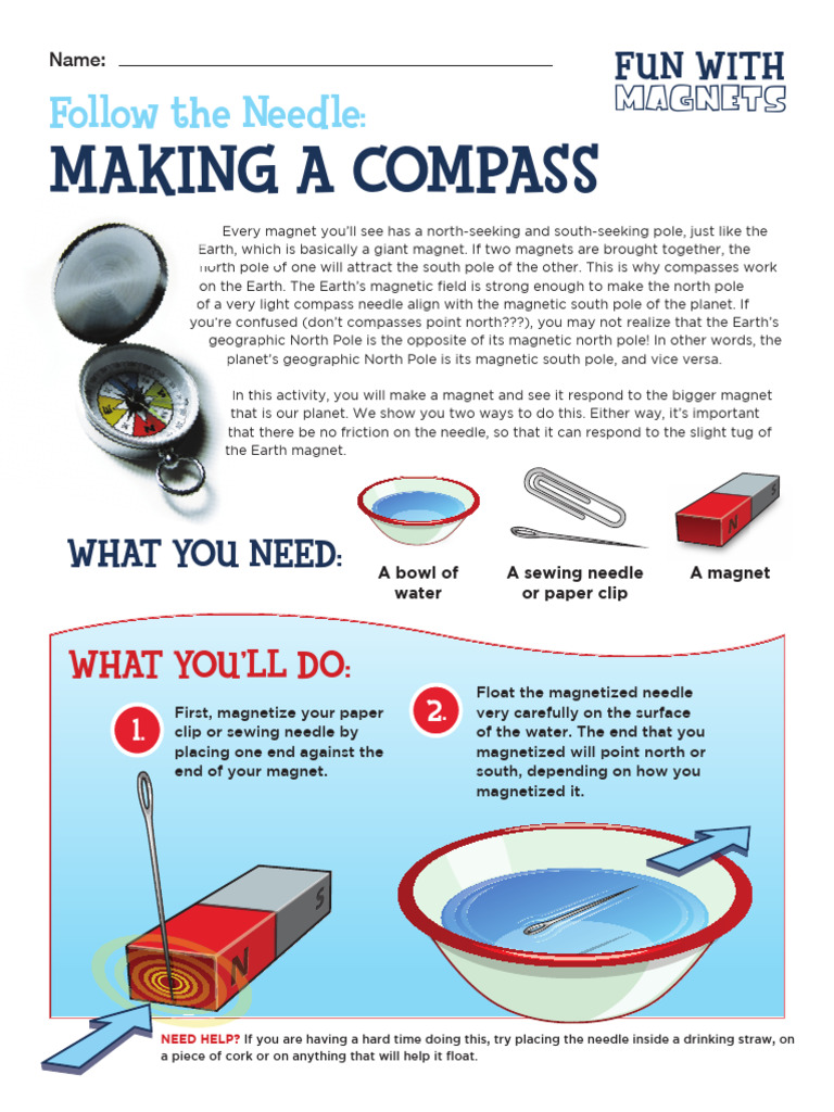 Try at Home Make Compass | PDF | Compass | Magnet