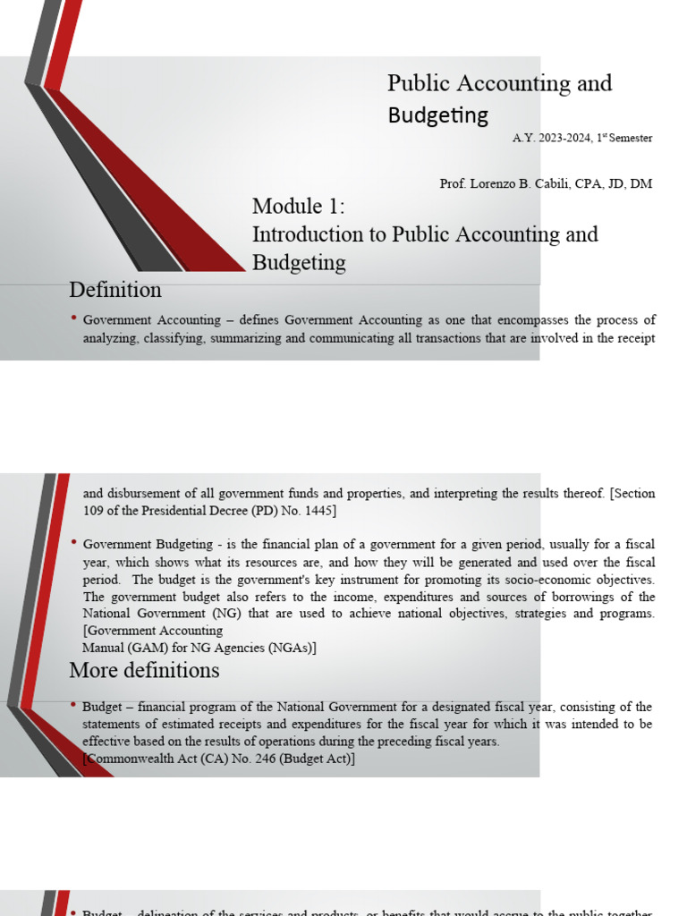 Module 1 - Public Accounting and Budgeting | PDF | Budget | Audit
