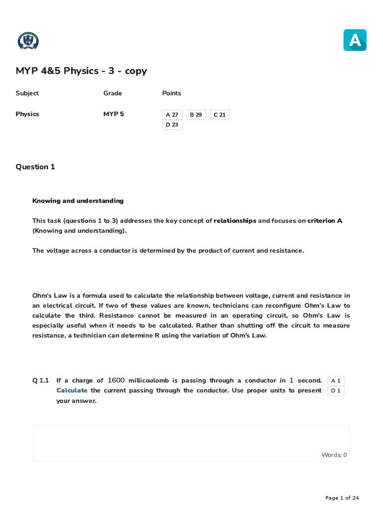 MYP 4&5 Physics - 3 | PDF | Magnet | Electrical Resistance And Conductance